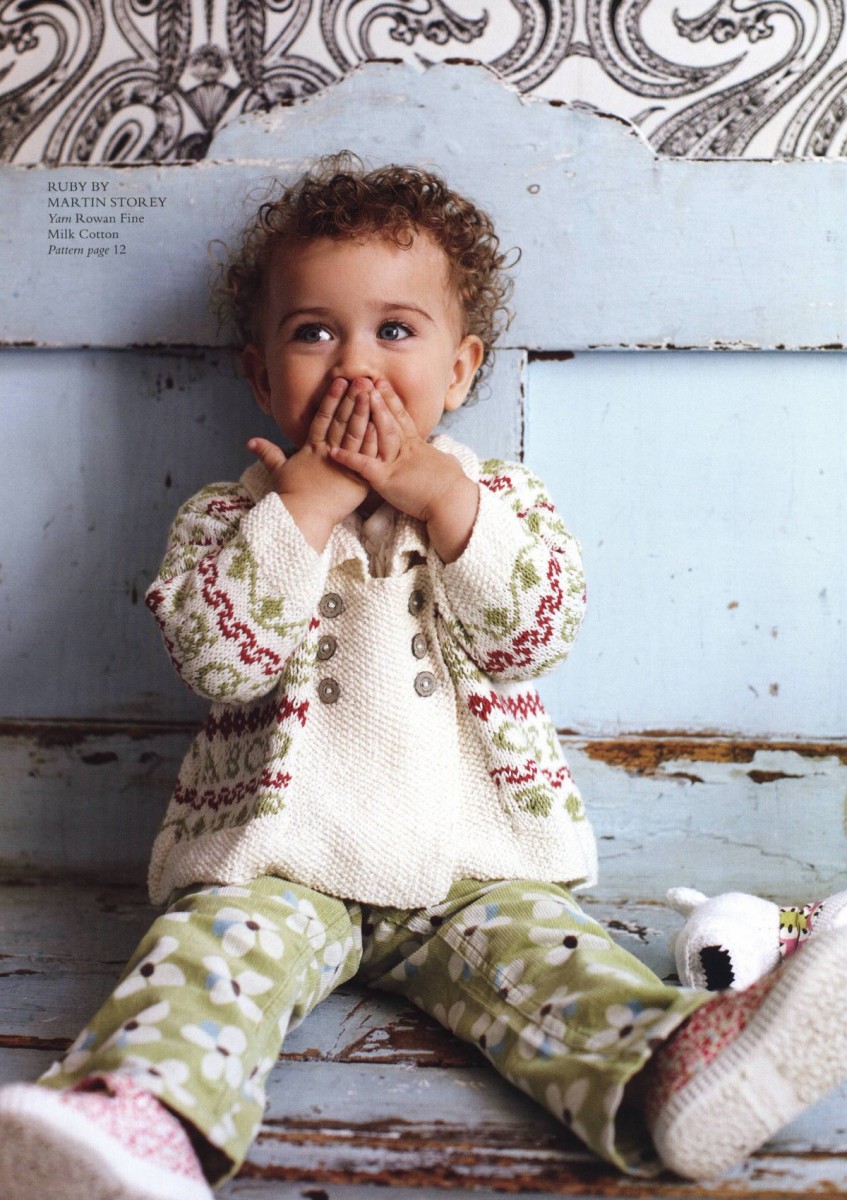 Жаккардовая детская кофточка Ruby, Rowan Summer Baby - Вяжи.ру